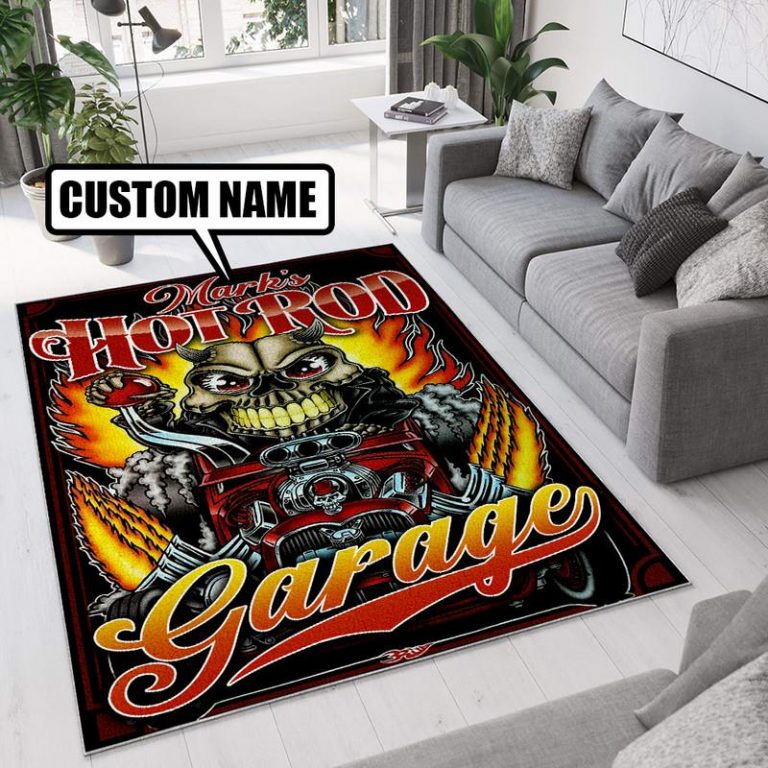 personalized hot rod rug 08440 - Rustypod Store