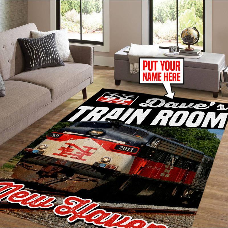 Personalized New Hevan train room rug 08532 - Rustypod Store