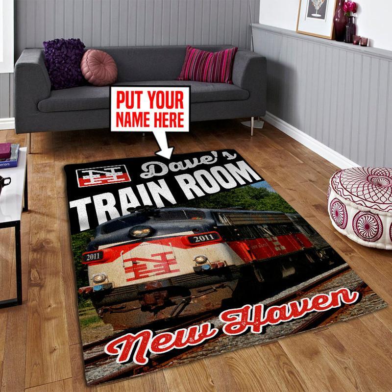 Personalized New Hevan train room rug 08532 - Rustypod Store