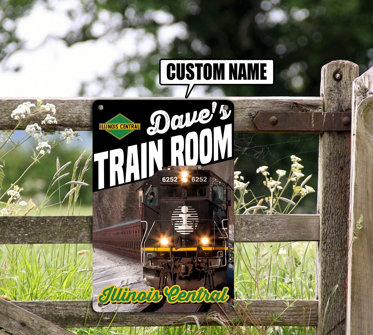 Personalized IC Illinois Central Railroad printed Metal Sign 08537 ...