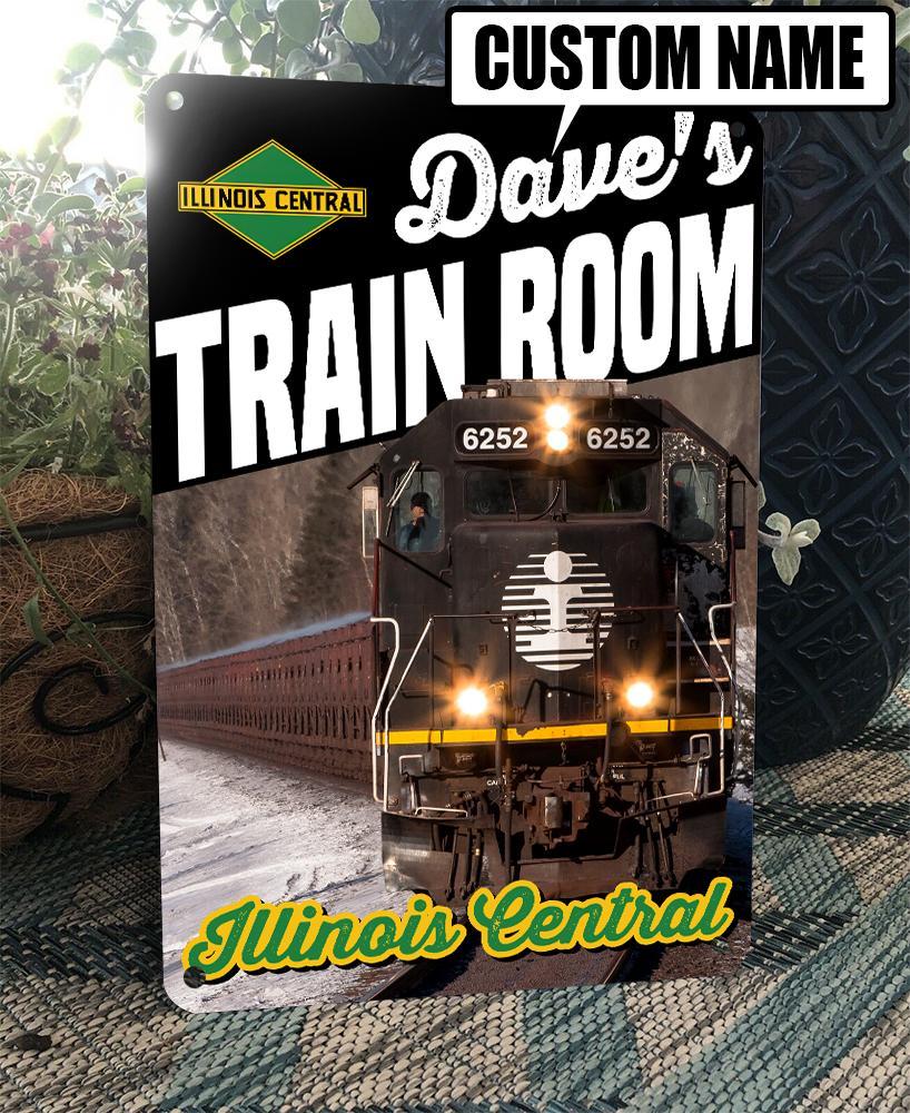 Personalized IC Illinois Central Railroad printed Metal Sign 08537 ...