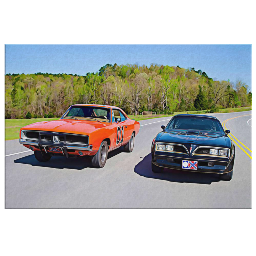General lee and bandit canvas wrap - Rustypod Store