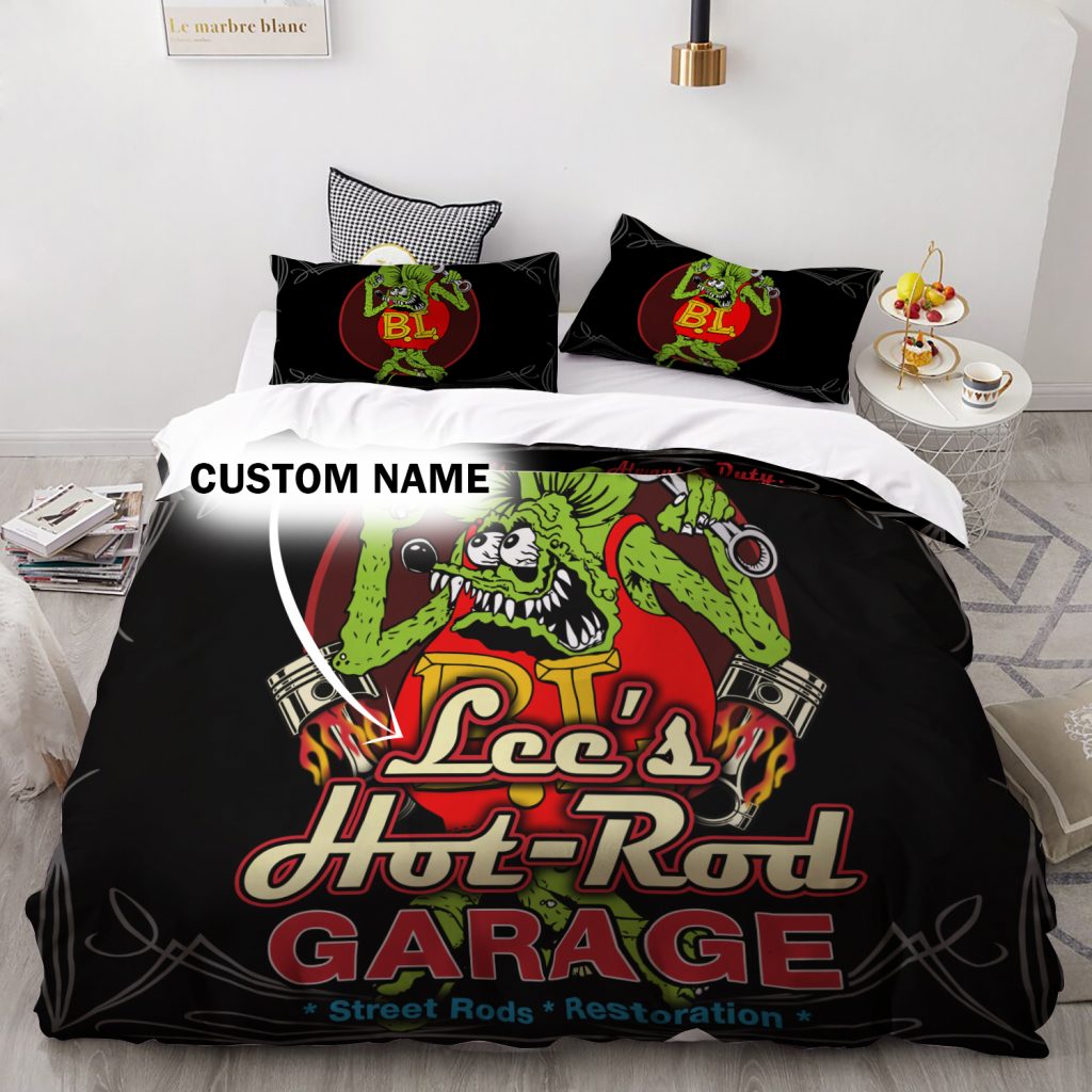 personalized hot rod | rat fink bedding set 08258 - Rustypod Store