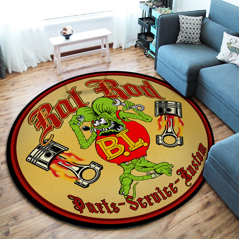 Rat rod | hot rod round mat 08695 - Rustypod Store