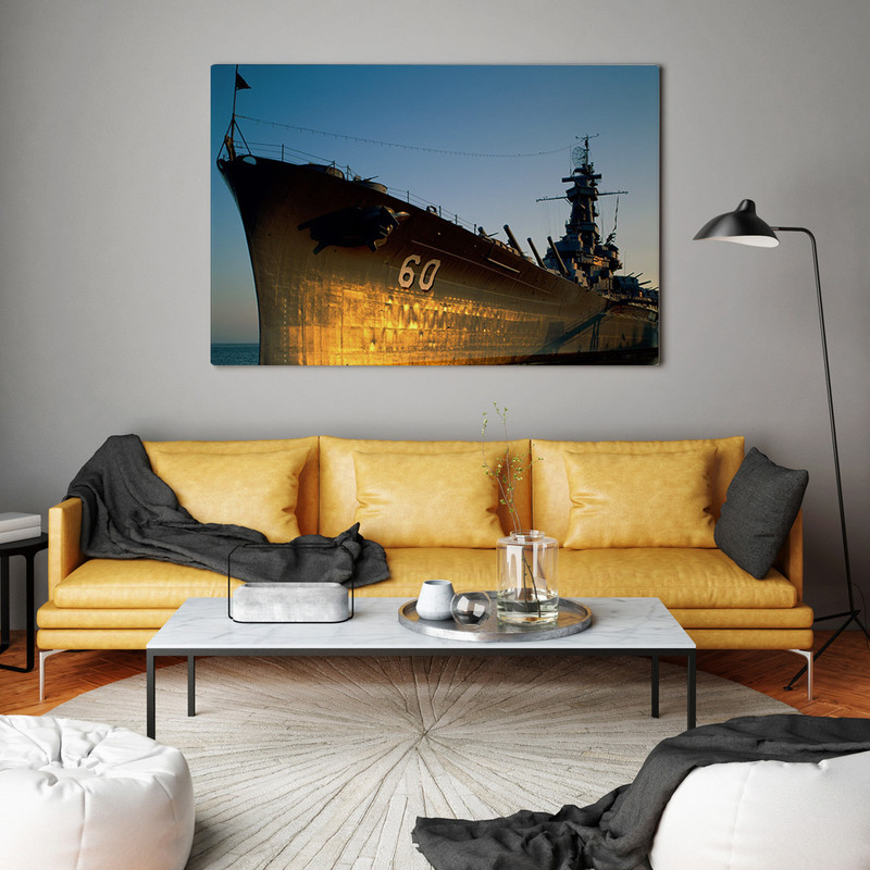 uss alabama ww2 battleship Single canvas rectangle 03927 - Rustypod Store