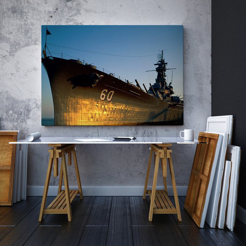 uss alabama ww2 battleship Single canvas rectangle 03927 - Rustypod Store