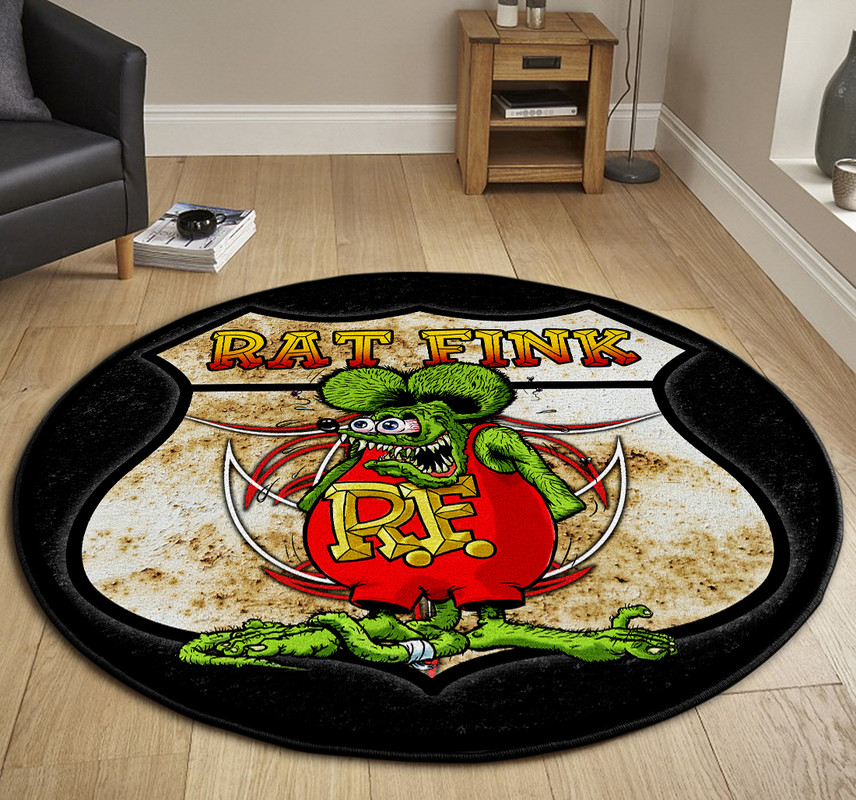 route 66 | hot rod round mat 08842 - Rustypod Store