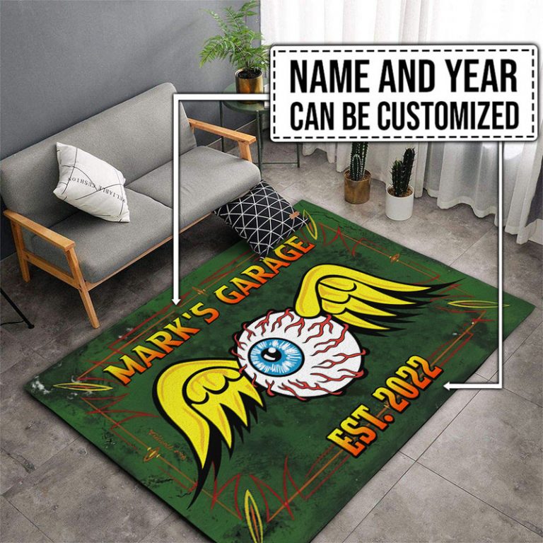 personalized Eyeball Wings Rat Fink Hot Rod rug 09320 - Rustypod Store