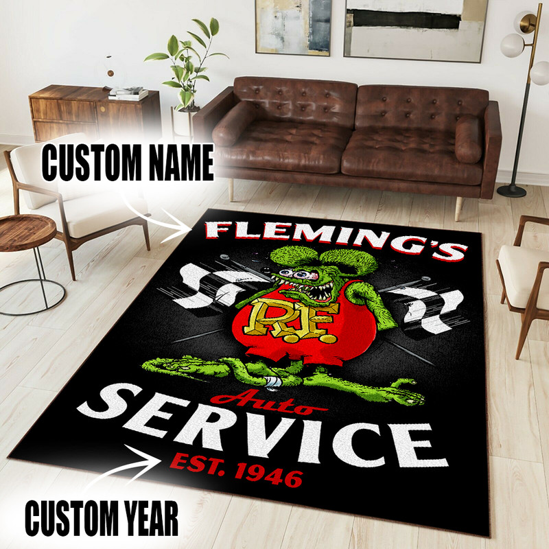 personalized auto service rug 09416 - Rustypod Store