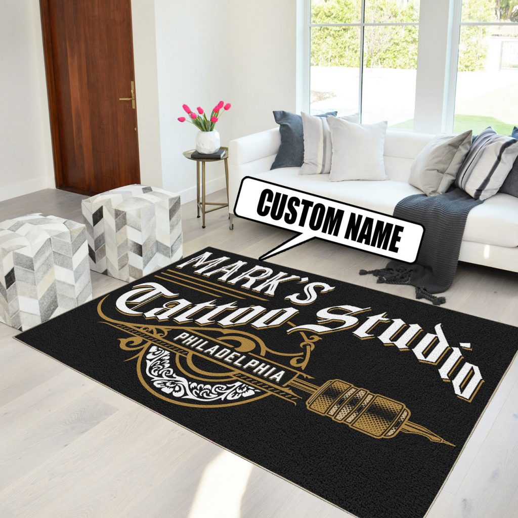 personalized tattoo studio rug 09383 - Rustypod Store
