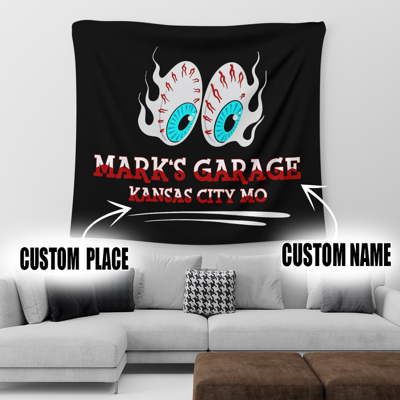 personalized hot rod eye ball tapestry 09576 - Rustypod Store