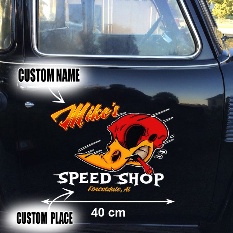 2 pcs personalized hot rod garage | vintage garage vinyl sticker 09974 ...