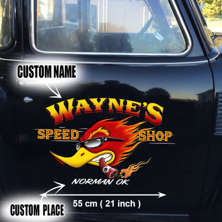 2 pcs personalized hot rod garage | vintage garage vinyl sticker 09974 ...