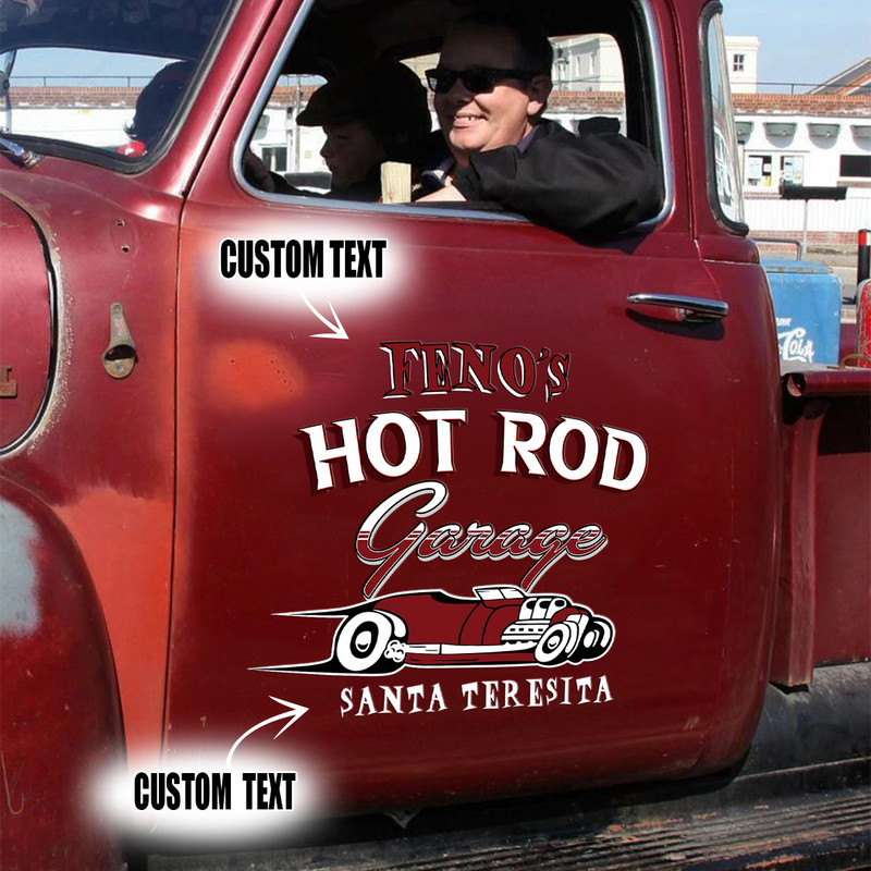 2 pcs personalized hot rod lettering | speed shop | kustom kulture ...