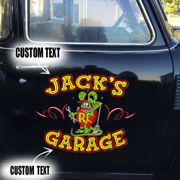 2 pcs personalized hot rod garage | rat rod | pinstripe | kustom ...