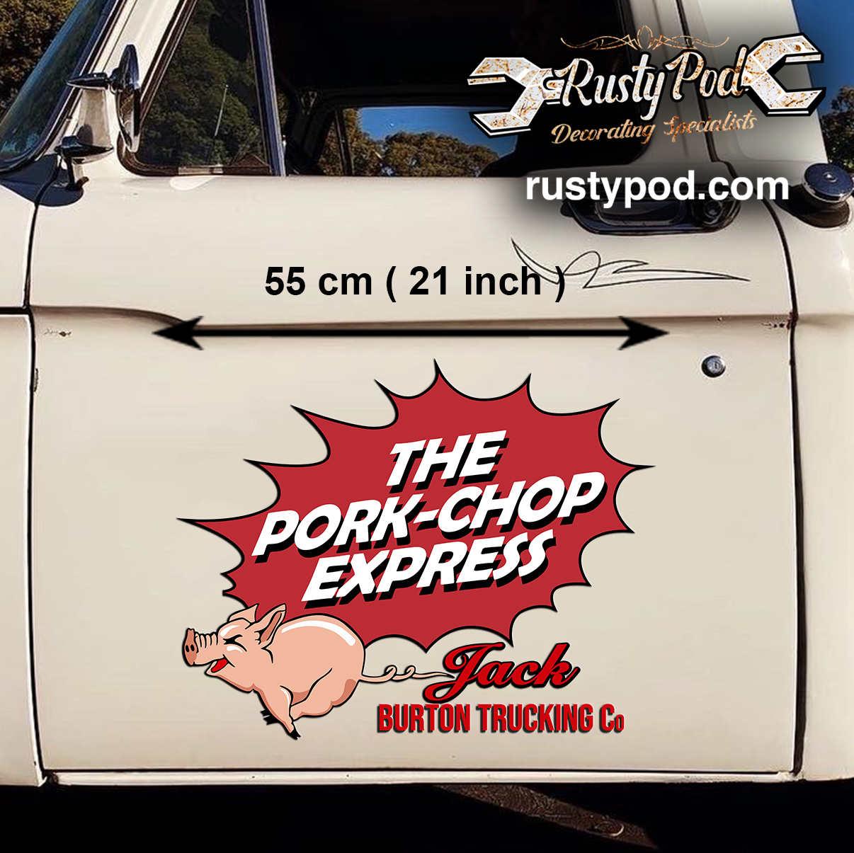 2 pcs PORK CHOP EXPRESS | hot rod garage | trucking vinyl sticker 09908 ...