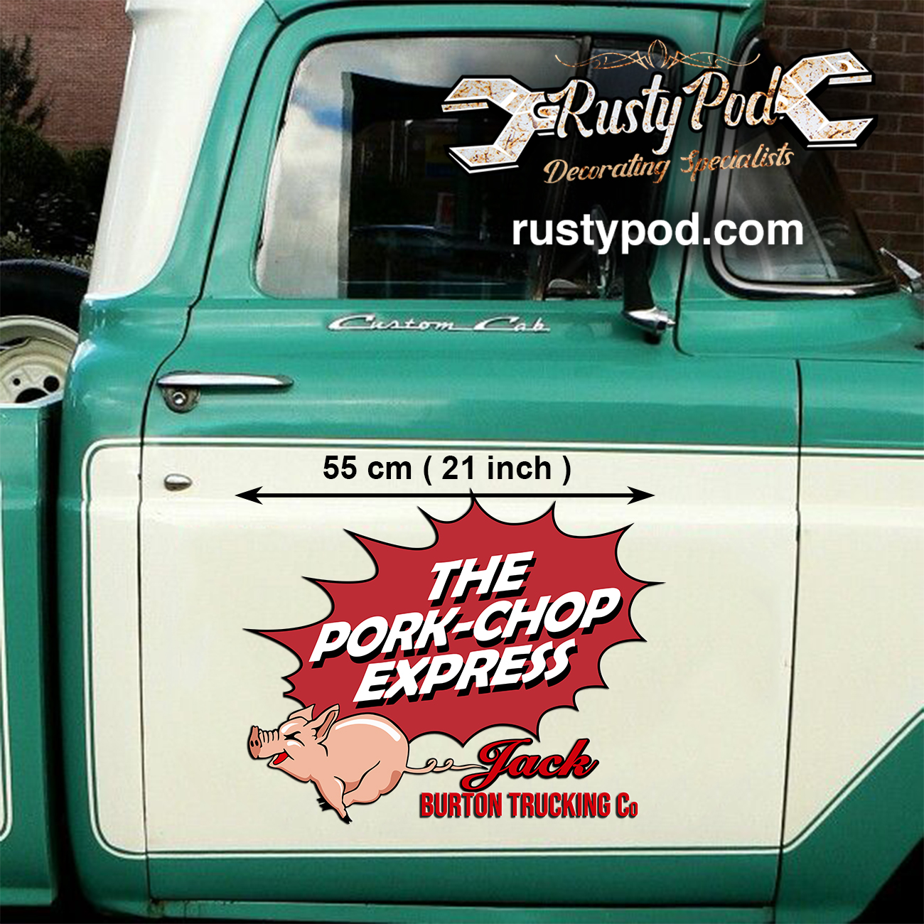 2 pcs PORK CHOP EXPRESS | hot rod garage | trucking vinyl sticker 09908 ...