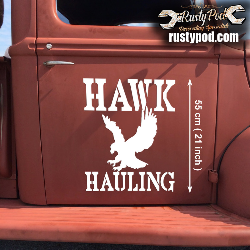 2 pcs hawk hauling co | trucker | over the top vinyl sticker 09917 ...
