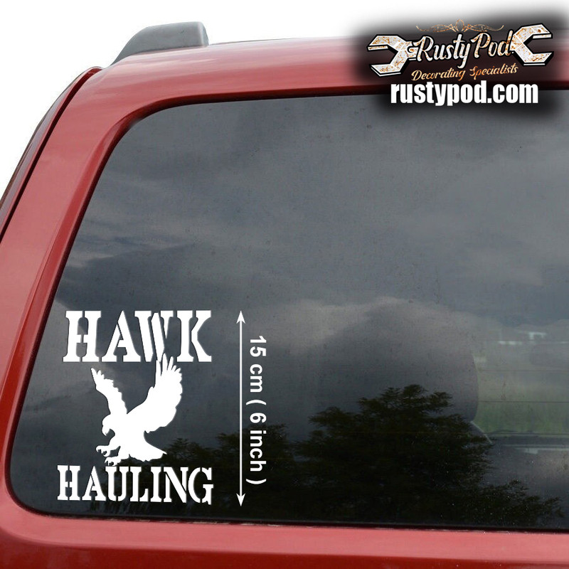2 pcs hawk hauling co | trucker | over the top vinyl sticker 09917 ...