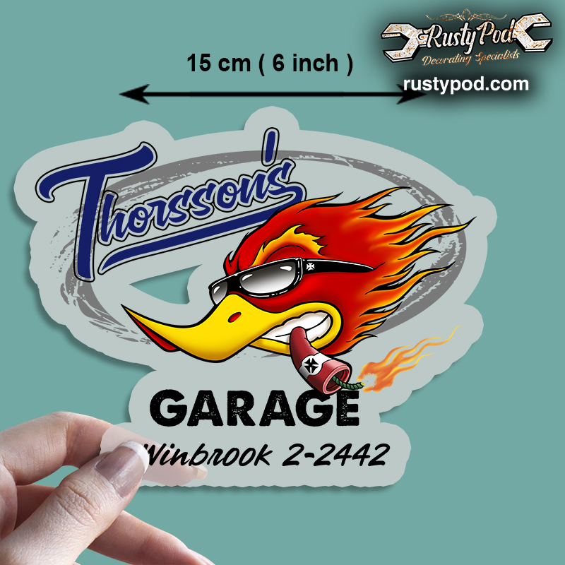 2 pcs personalized hot rod garage | vintage garage vinyl sticker 09974 ...