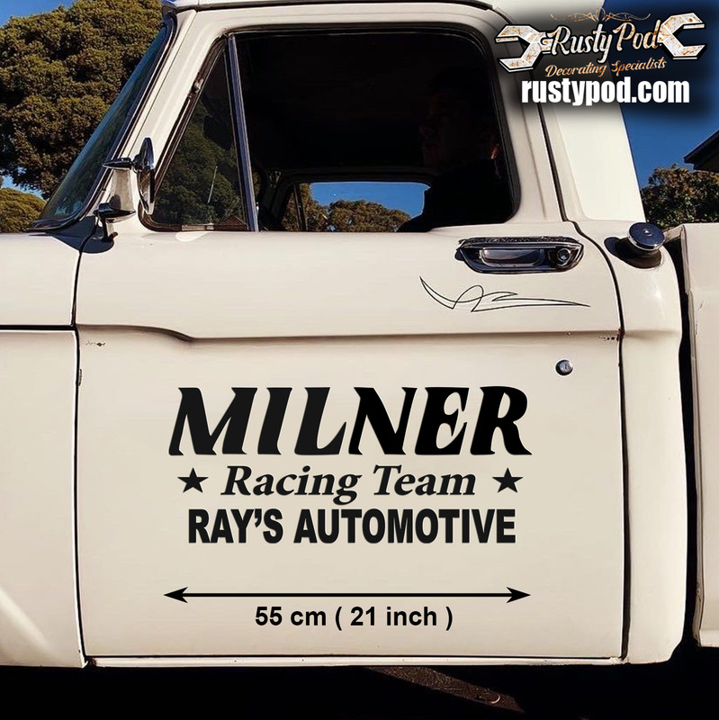 2 pcs milner racing team | ray's automotive | american graffiti | hot ...
