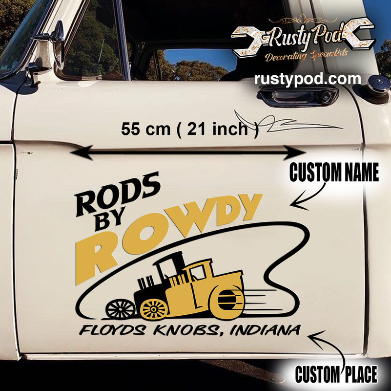 2 pcs personalized hot rod garage | hot rod paint | car lettering vinyl ...