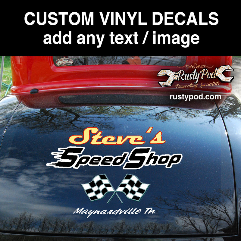 2 pcs personalized speed shop | hot rod | rat rod | kustom | lettering ...