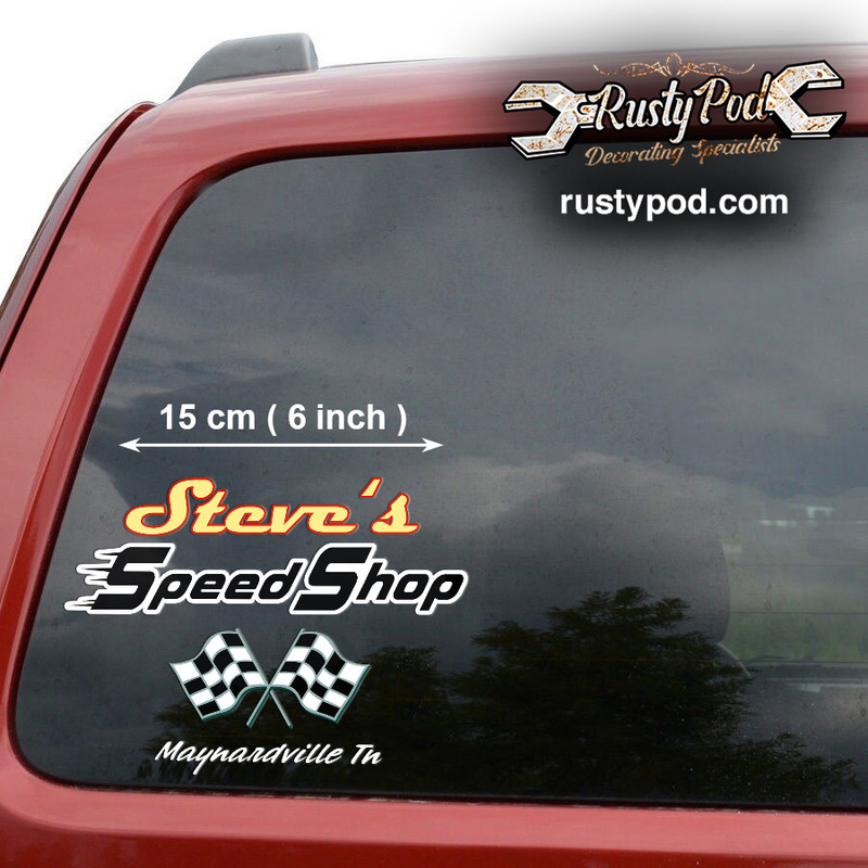2 pcs personalized speed shop | hot rod | rat rod | kustom | lettering ...