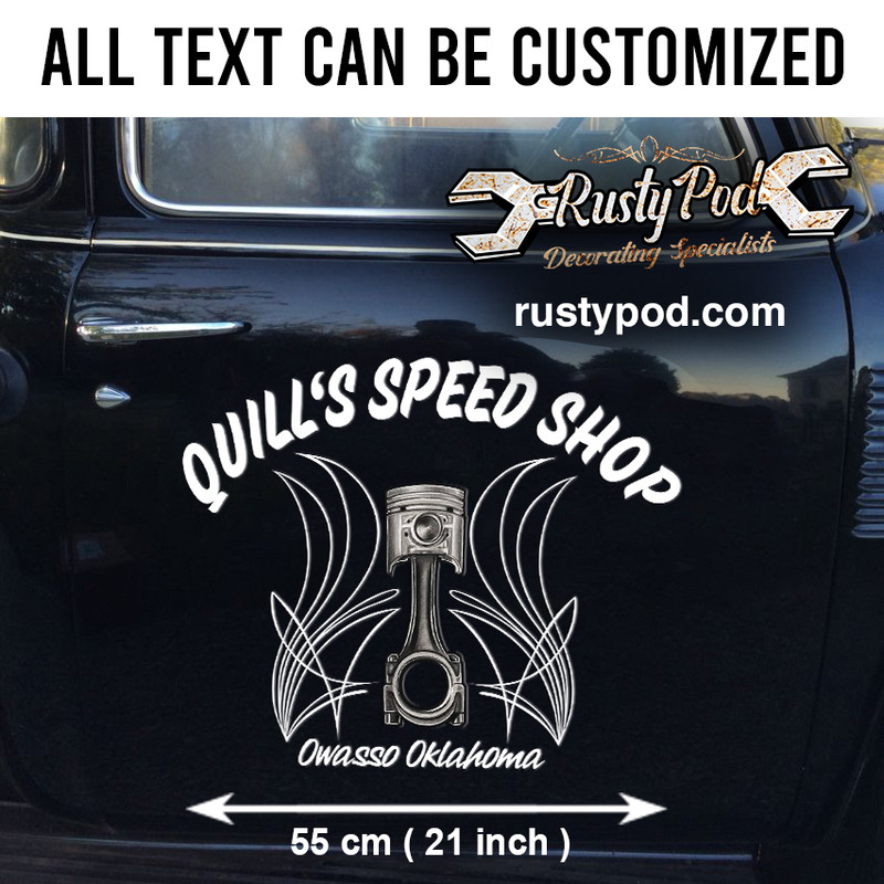 2 pcs personalized hot rod garage | pinston | pinstriping | kustom ...