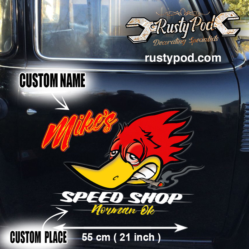 2 pcs personalized hot rod garage | kustom kulture | car lettering ...