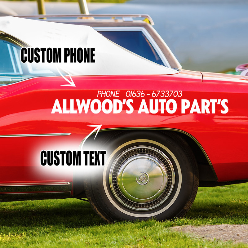 2 pcs personalized hot rod garage | hood cover vinyl sticker 10026 ...