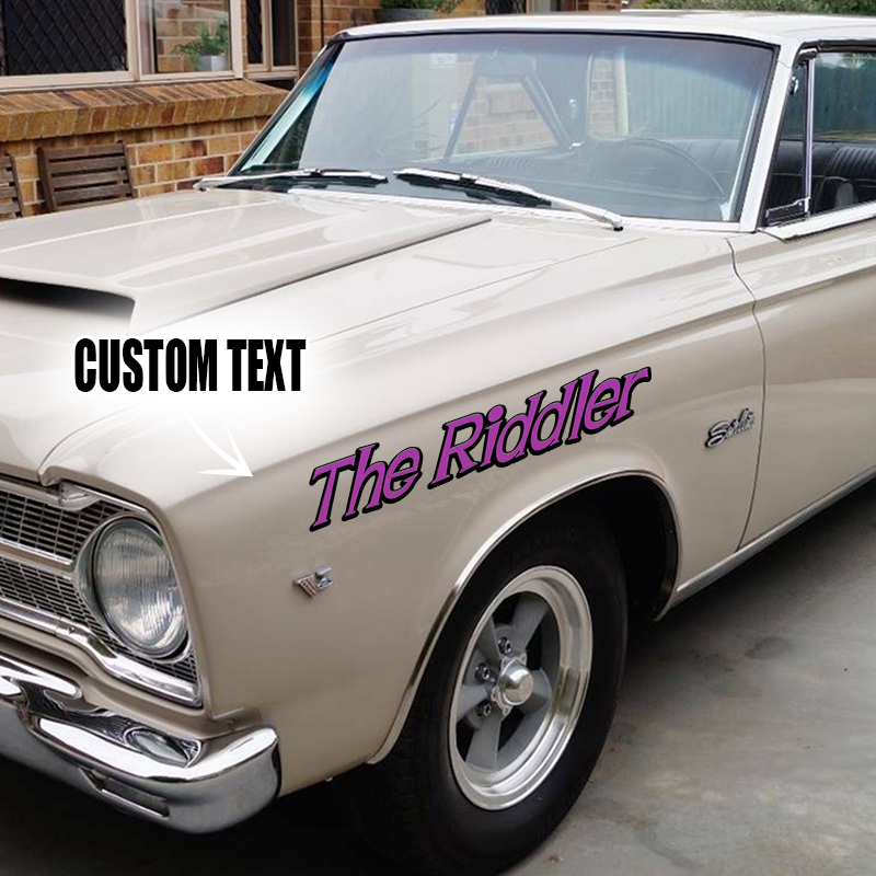 2 pcs personalized hot rod garage | hood cover vinyl sticker 10027 ...