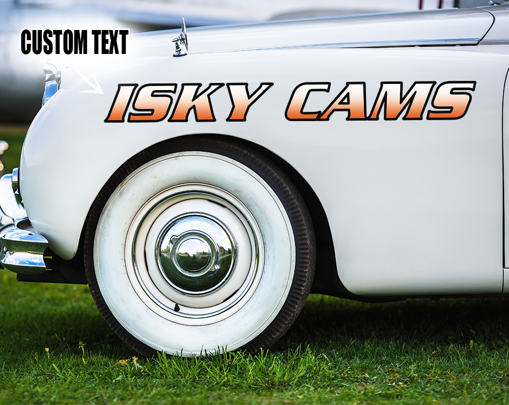 2 pcs personalized hot rod garage | cams | hood cover vinyl sticker ...