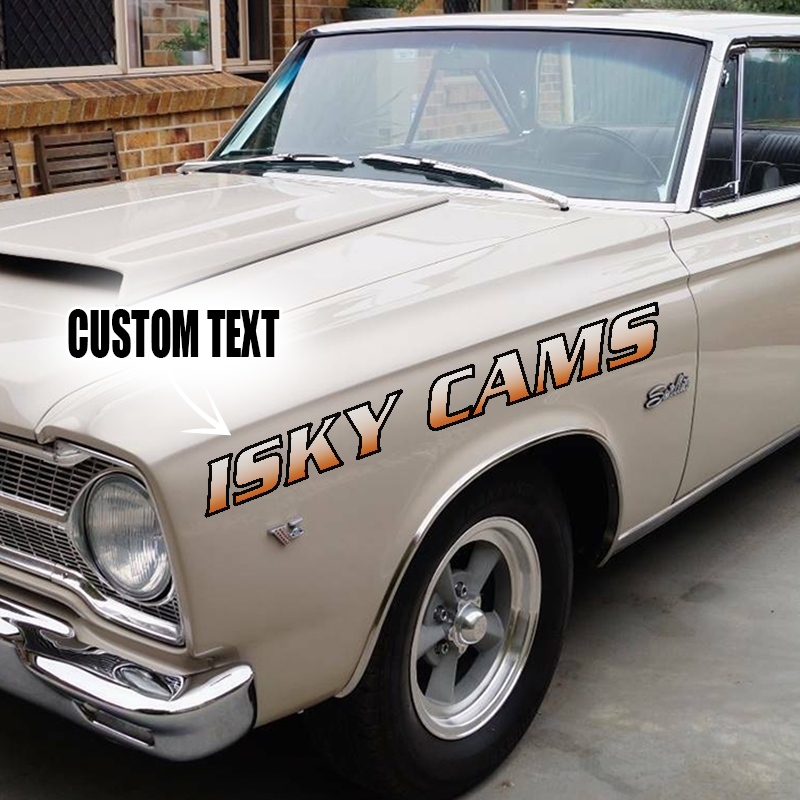 2 pcs personalized hot rod garage | cams | hood cover vinyl sticker ...