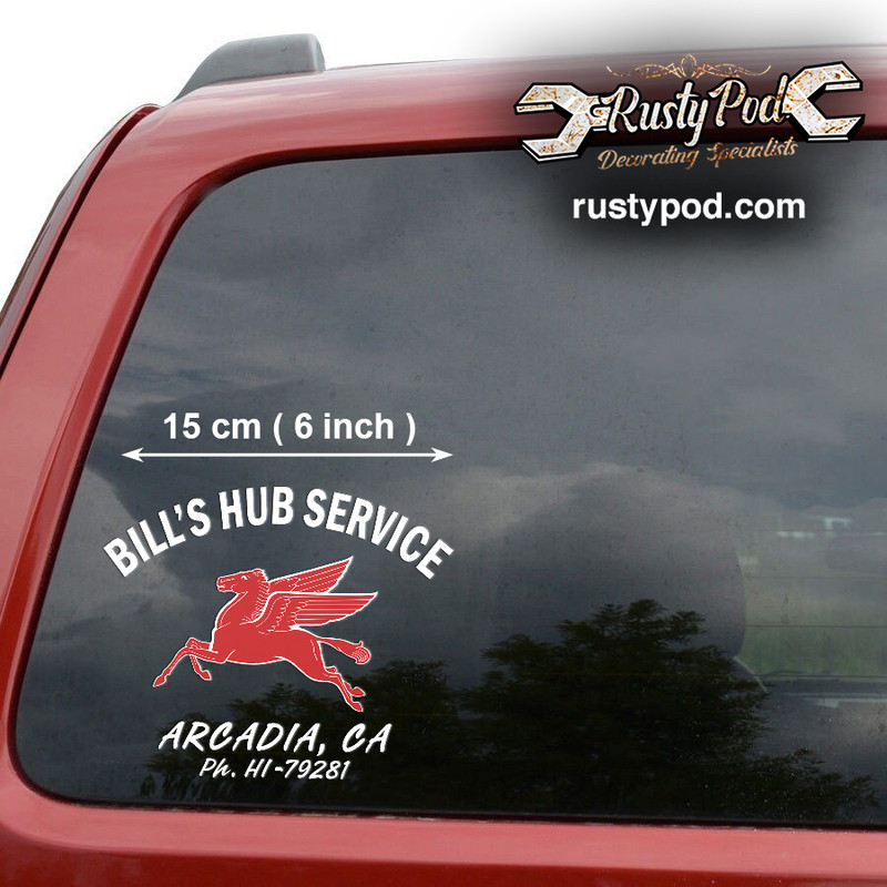2 pcs personalized hot rod garage | pegasus vinyl sticker 10035 ...