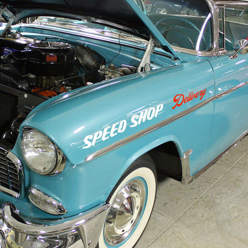 2 pcs speedy delivery | hot rod garage vinyl sticker 10036 - Rustypod Store