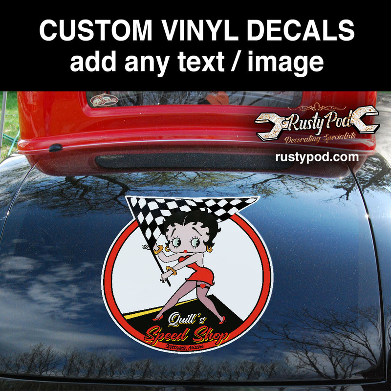 2 pcs personalized betty boop | hot rod garage vinyl sticker 10041 ...