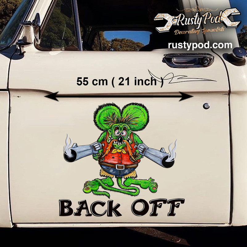 2 pcs hot rod garage | rat fink vinyl sticker 10048 - Rustypod Store