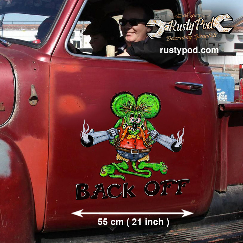 2 pcs hot rod garage | rat fink vinyl sticker 10048 - Rustypod Store