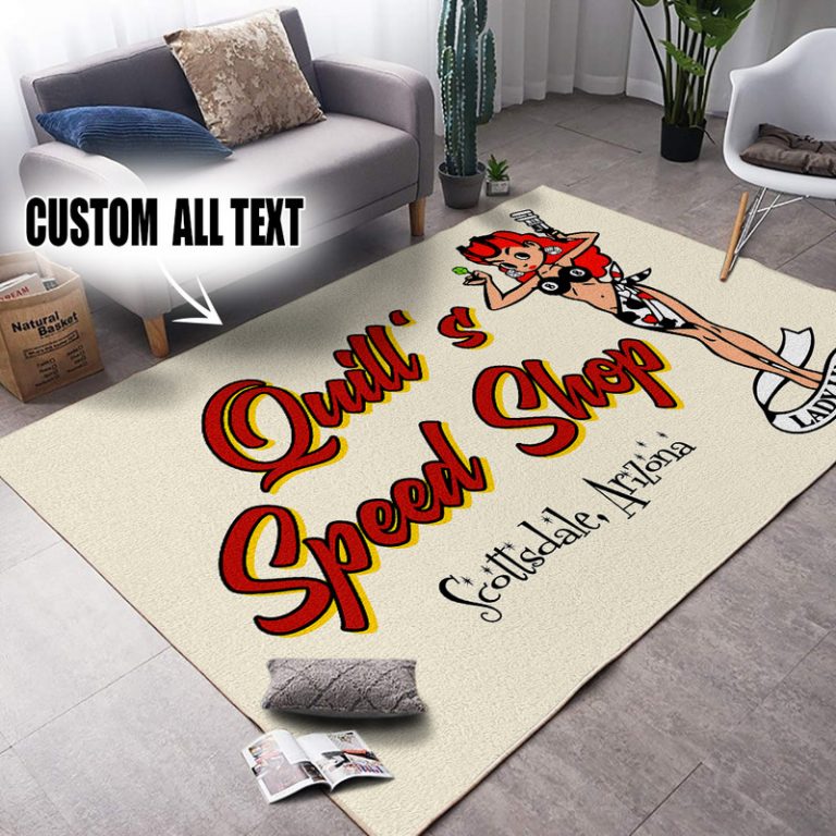 personalized lady luck | hot rod garage | vintage garage rug 09895 ...