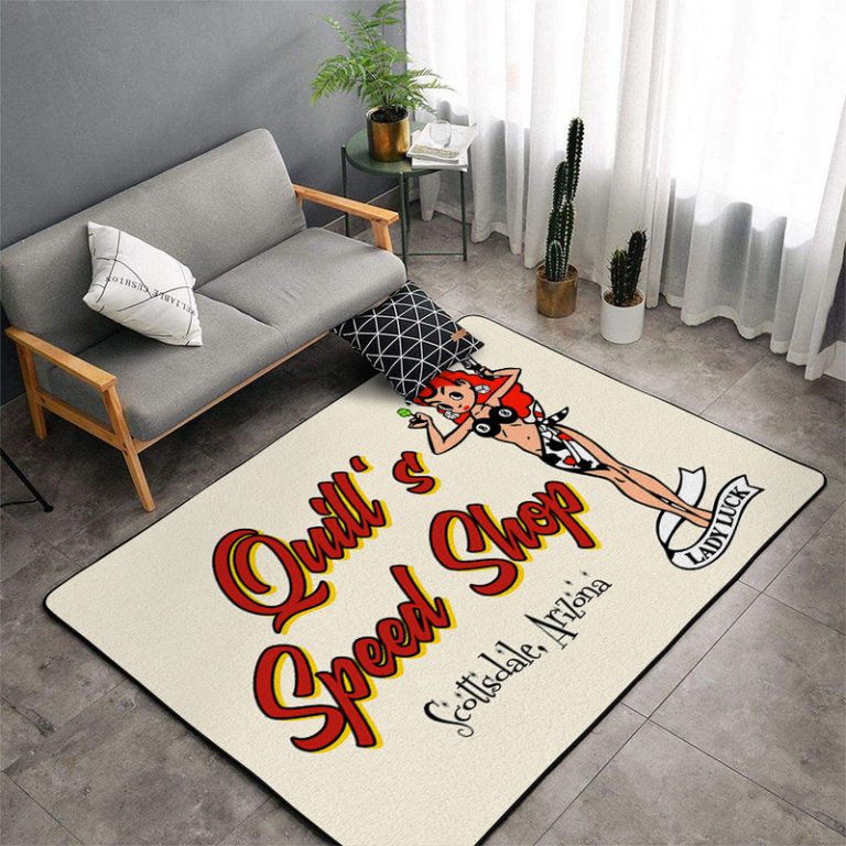 personalized lady luck | hot rod garage | vintage garage rug 09895 ...