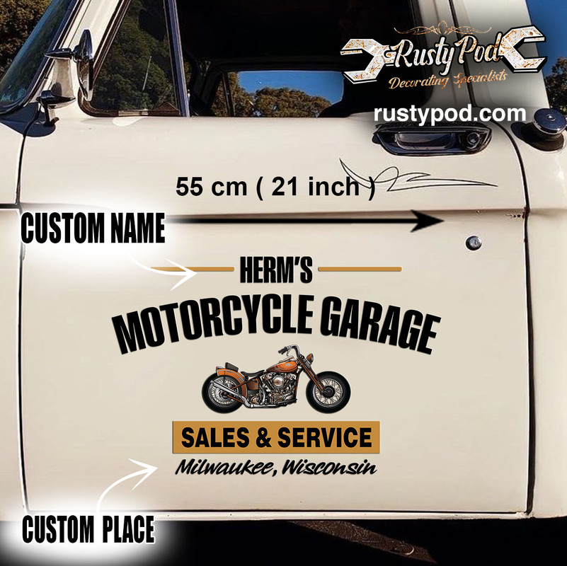 2 pcs personalized hot rod garage | motorcycle garage | pinstriping ...