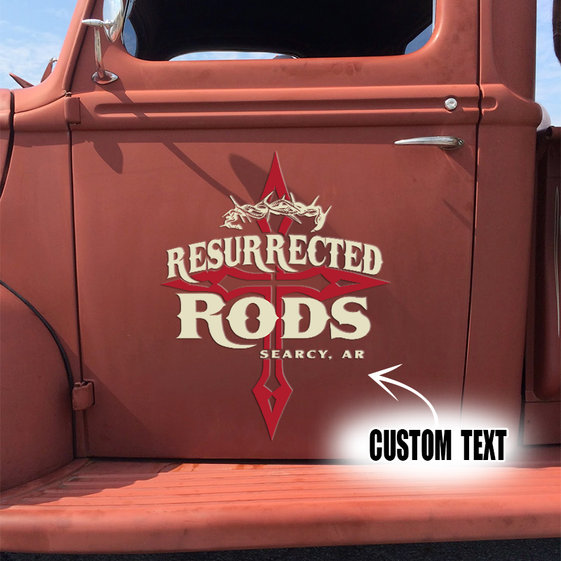 2 pcs personalized resurrected rod | hot rod garage | truck lettering ...