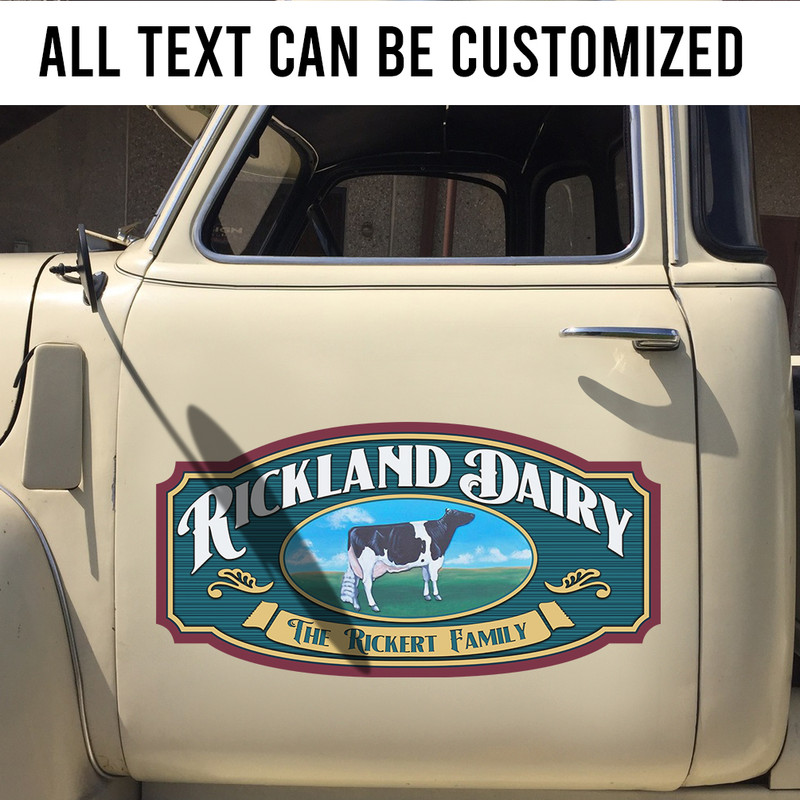 2 pcs personalized farmer | dairy | farm truck lettering | hot rod ...