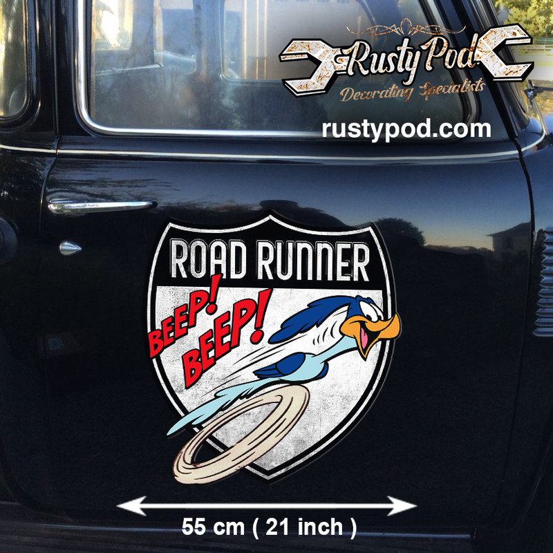 2 pcs ROADRUNNER BEEP BEEP | hot rod garage vinyl sticker 10071 ...