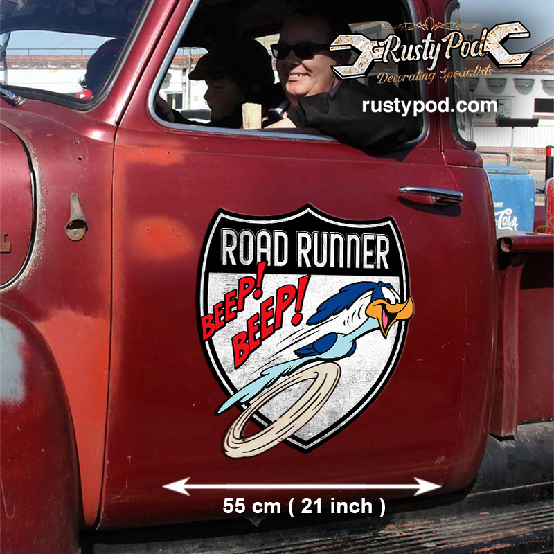 2 pcs ROADRUNNER BEEP BEEP | hot rod garage vinyl sticker 10071 ...