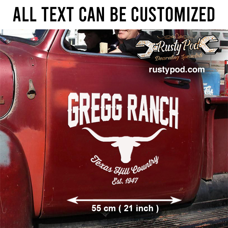 2 pcs personalized farm truck lettering | ranch truck lettering | hot ...