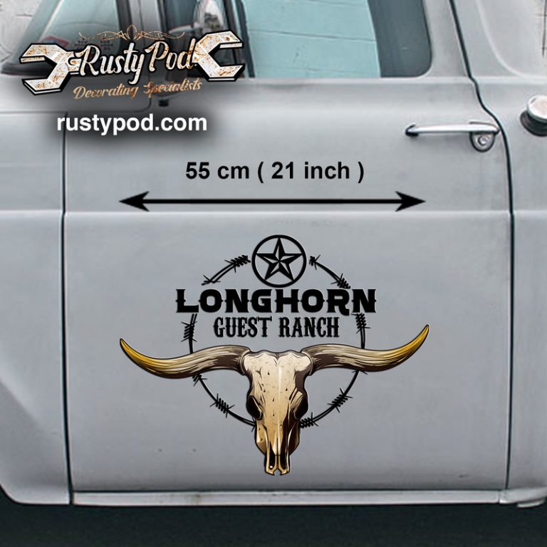 2 pcs personalized longhorn ranch | pinstriping | farm truck | hot rod ...