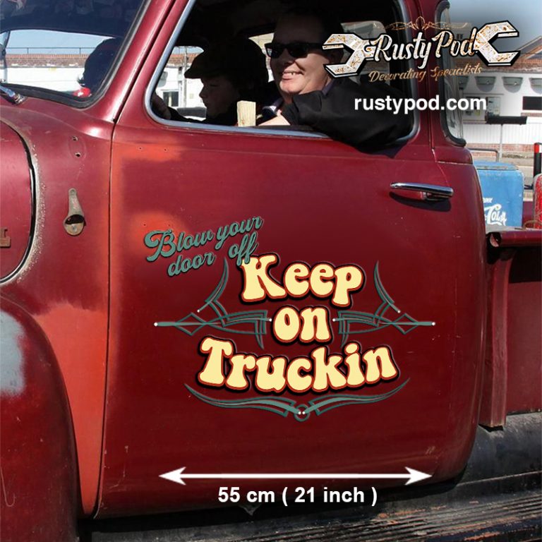 2 pcs KEEP ON TRUCKIN! CAR TRUCK HOT ROD RAT ROD vinyl sticker 10097 ...