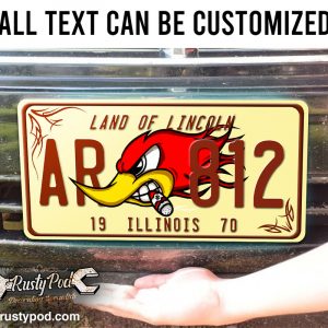 personalized hot rod bird | garage decor | kustom kulture license plate ...